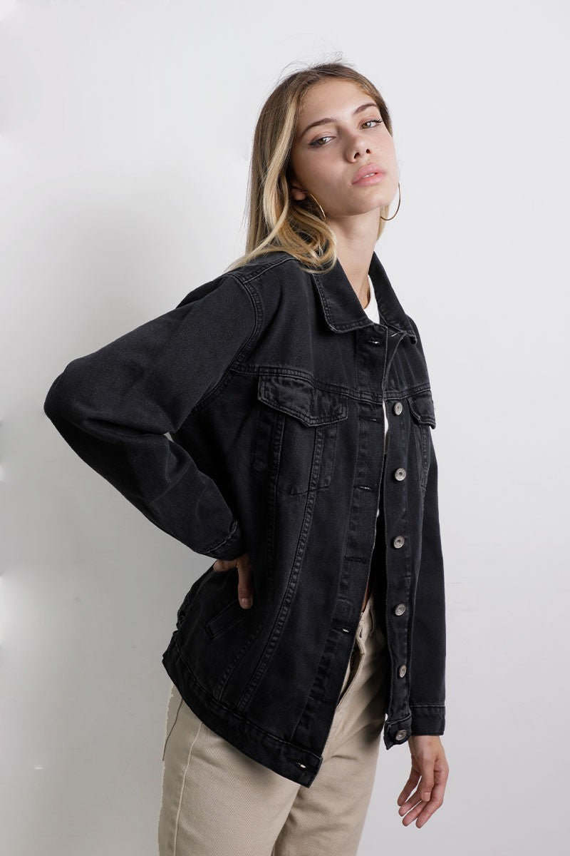 Casaca Jean Oversize Black – Desire